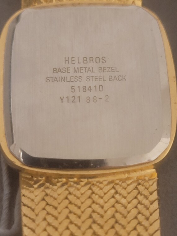 Vintage helbros Quartz gold tone diamond black face y… - Gem