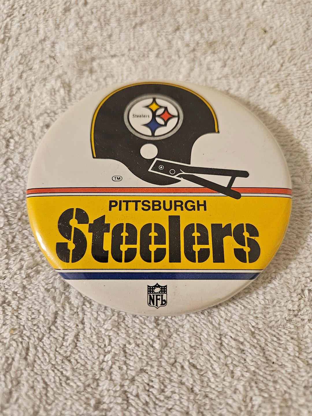 ORIGINAL Vintage 1970s Pittsburgh Steelers Logo Pin Button 3.5" P35 - Etsy