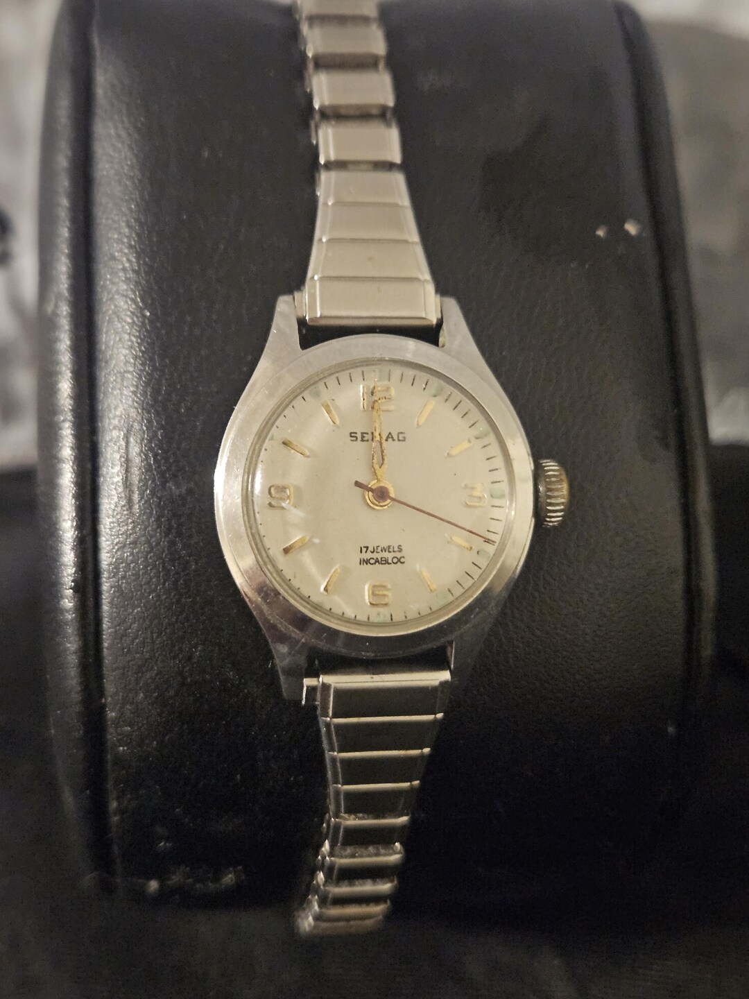 Vintage SEMAG 1950's Women Wrist Watch, 17 Jewels Swiss With Expandable ...