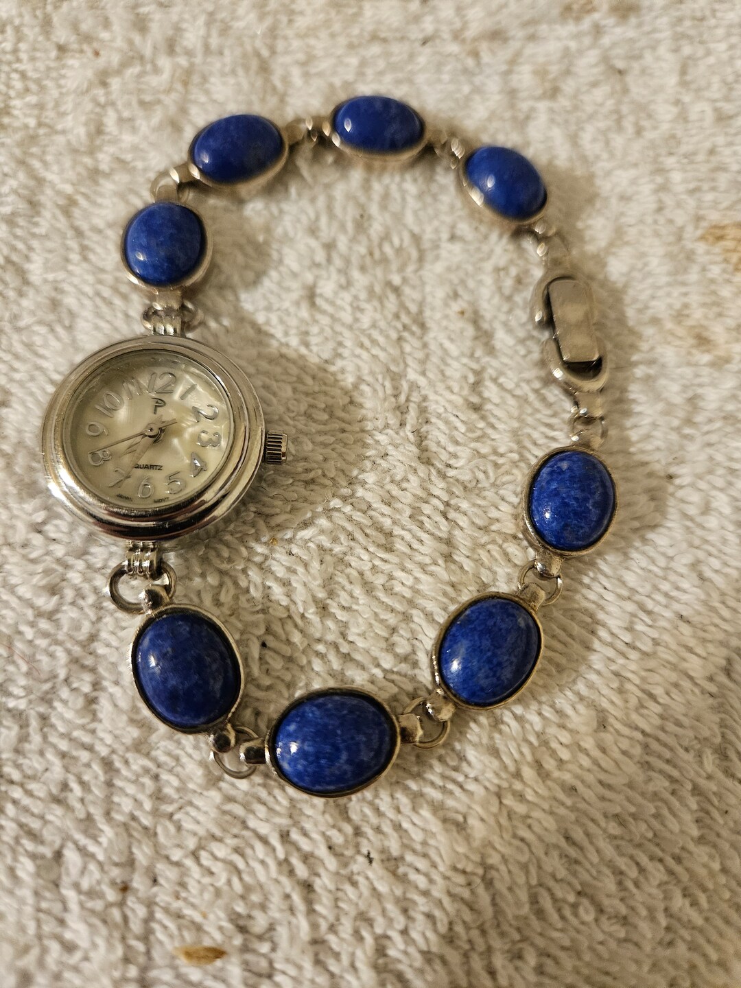 925 Sterling Silver Lapis Watch Mother of Pearl 7 1/4 Inch Quartz - Etsy