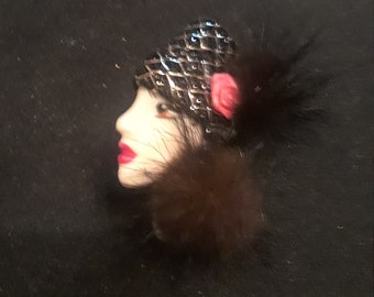 Woman Face Brooch | Etsy