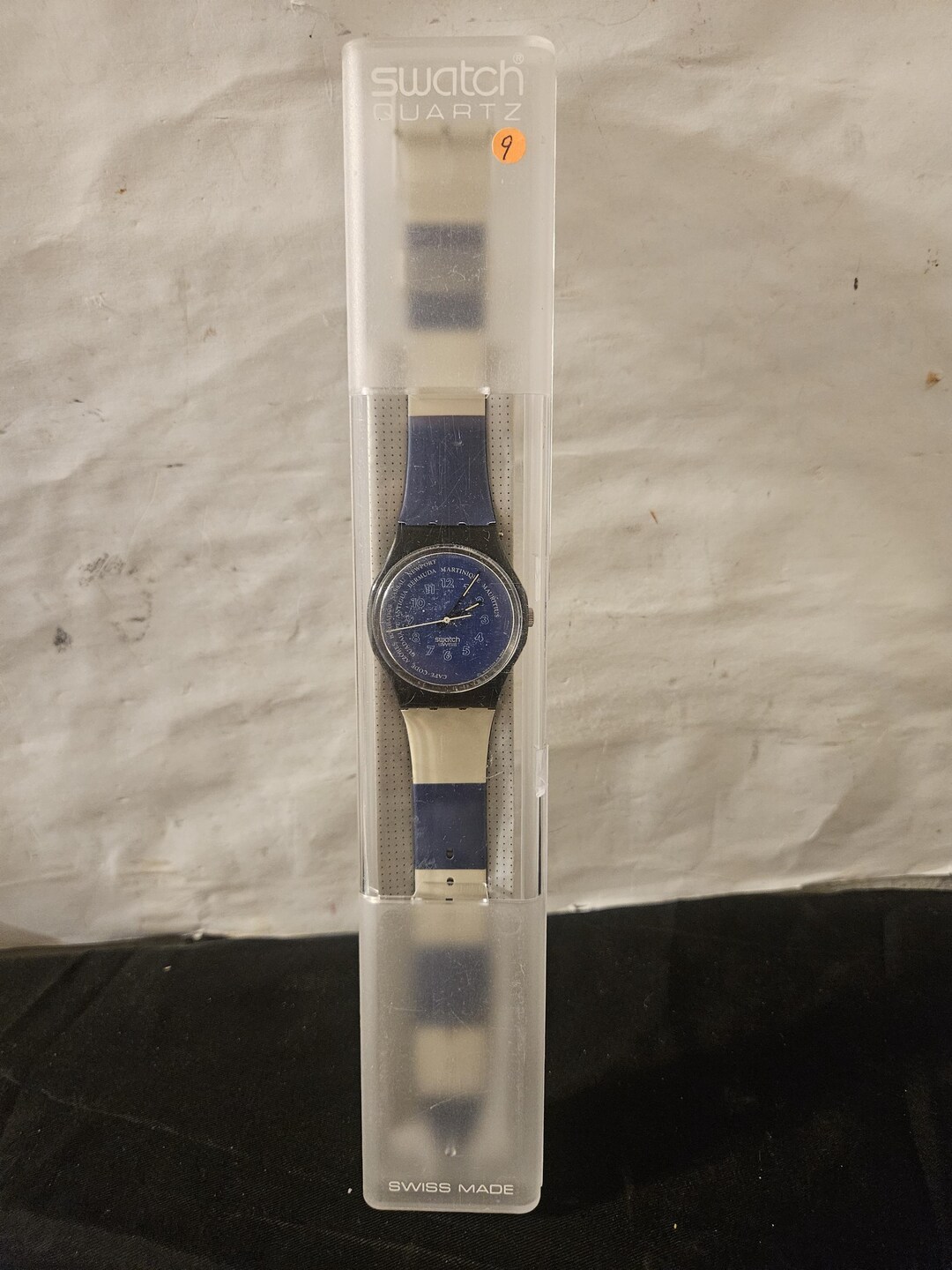 1989 Swatch Watch: Blue Dial, Black Case, Original Strap - Etsy