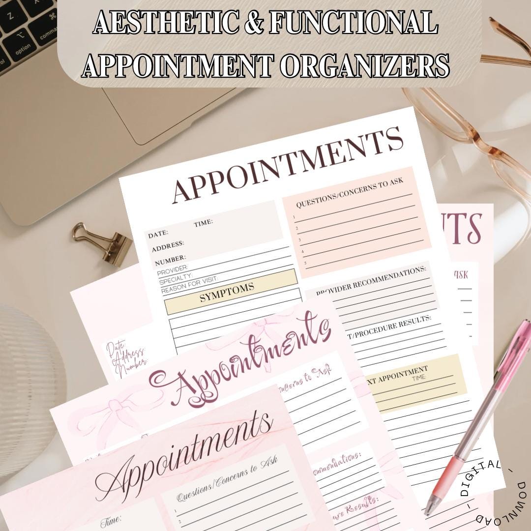 Aesthetic Appointment Tracker PRINTABLE Journal-medical Tracker-health ...