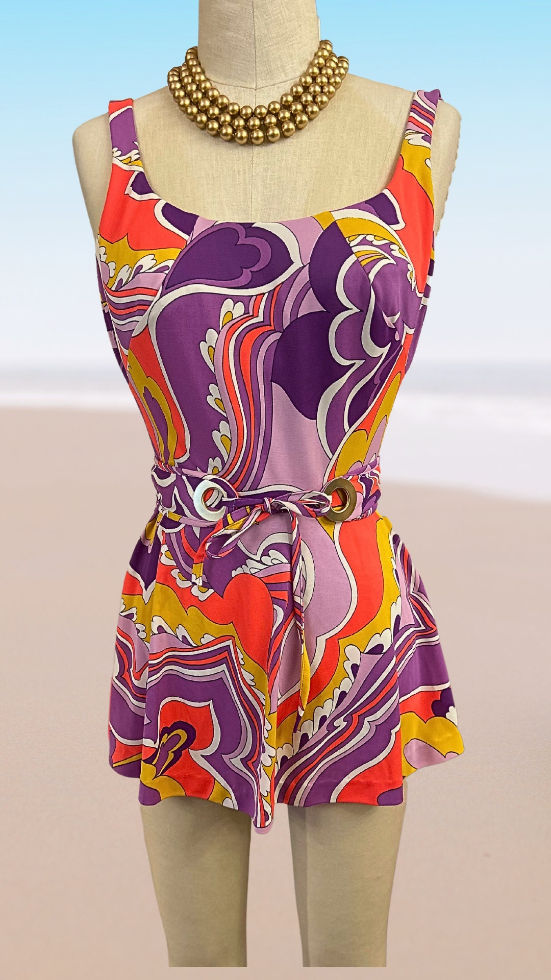 1960s Catalina Bathing Suit Set, Psychedelic Swim, Lounge Wear ...