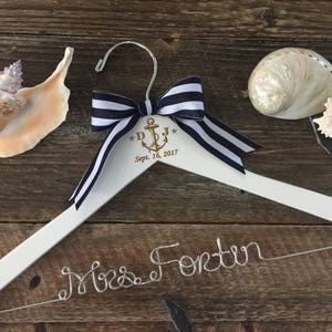 ANCHOR Wedding Hanger / Nautical Bridal Hanger / Beach Bride Hanger ...