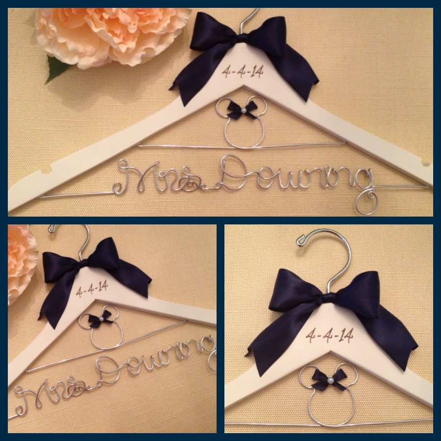 Disney Wedding / Disney Bride Hanger / Minnie Mouse Hanger / Wedding ...