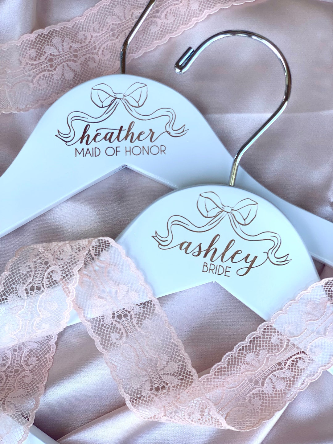 Coquette Bridesmaid Hangers Personalized Bridal Party Hangers ...