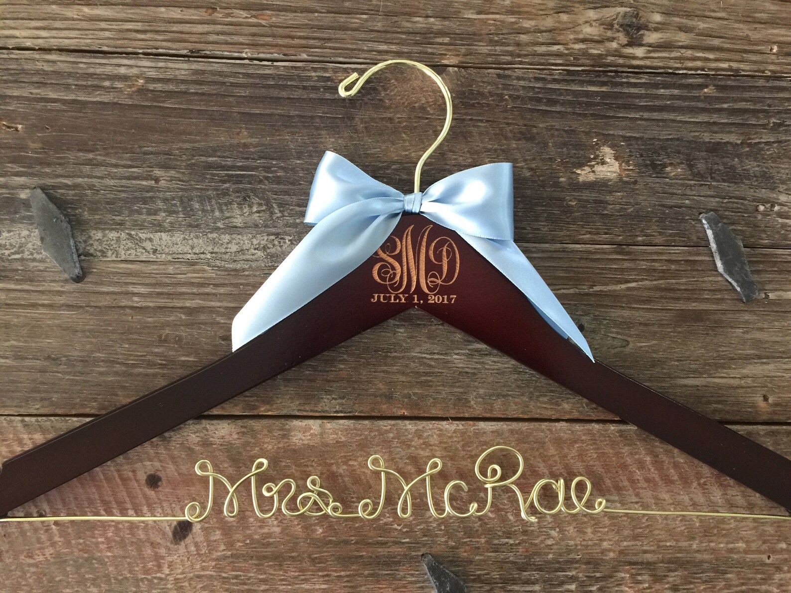 Wedding Monogram Hanger Bride Hanger Engraved Bridal Hanger - Etsy