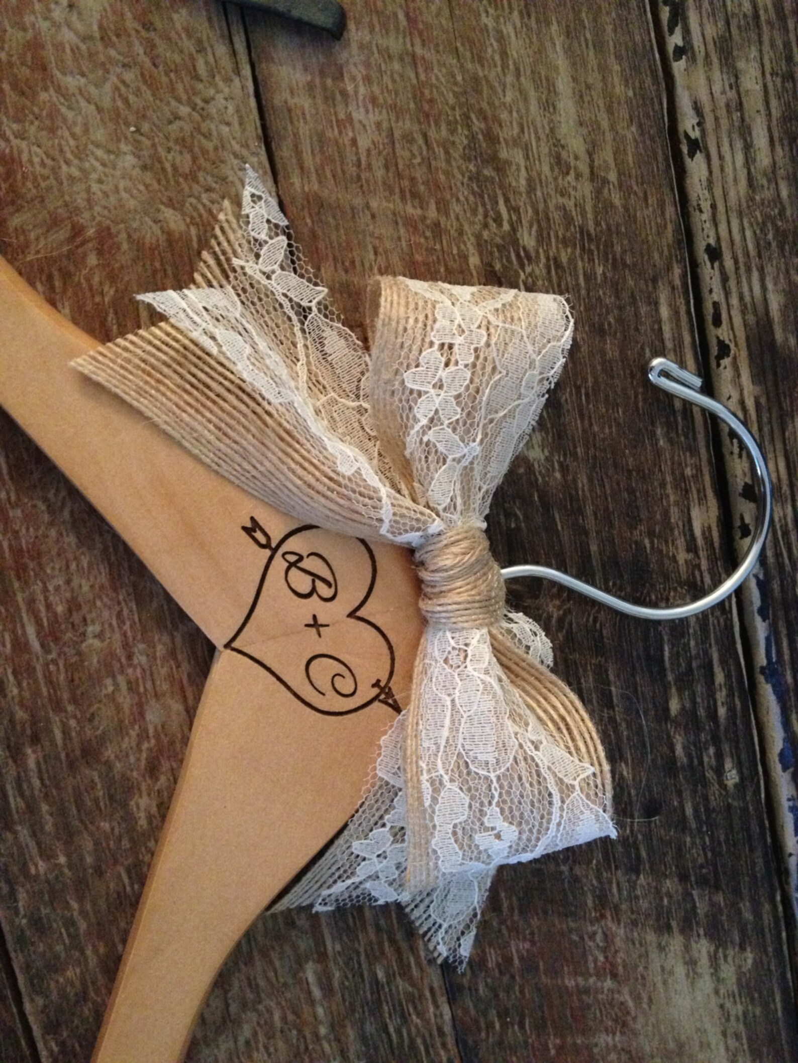 Rustic Bridal Hanger / Wedding Hanger / Engraved Bride & Groom - Etsy