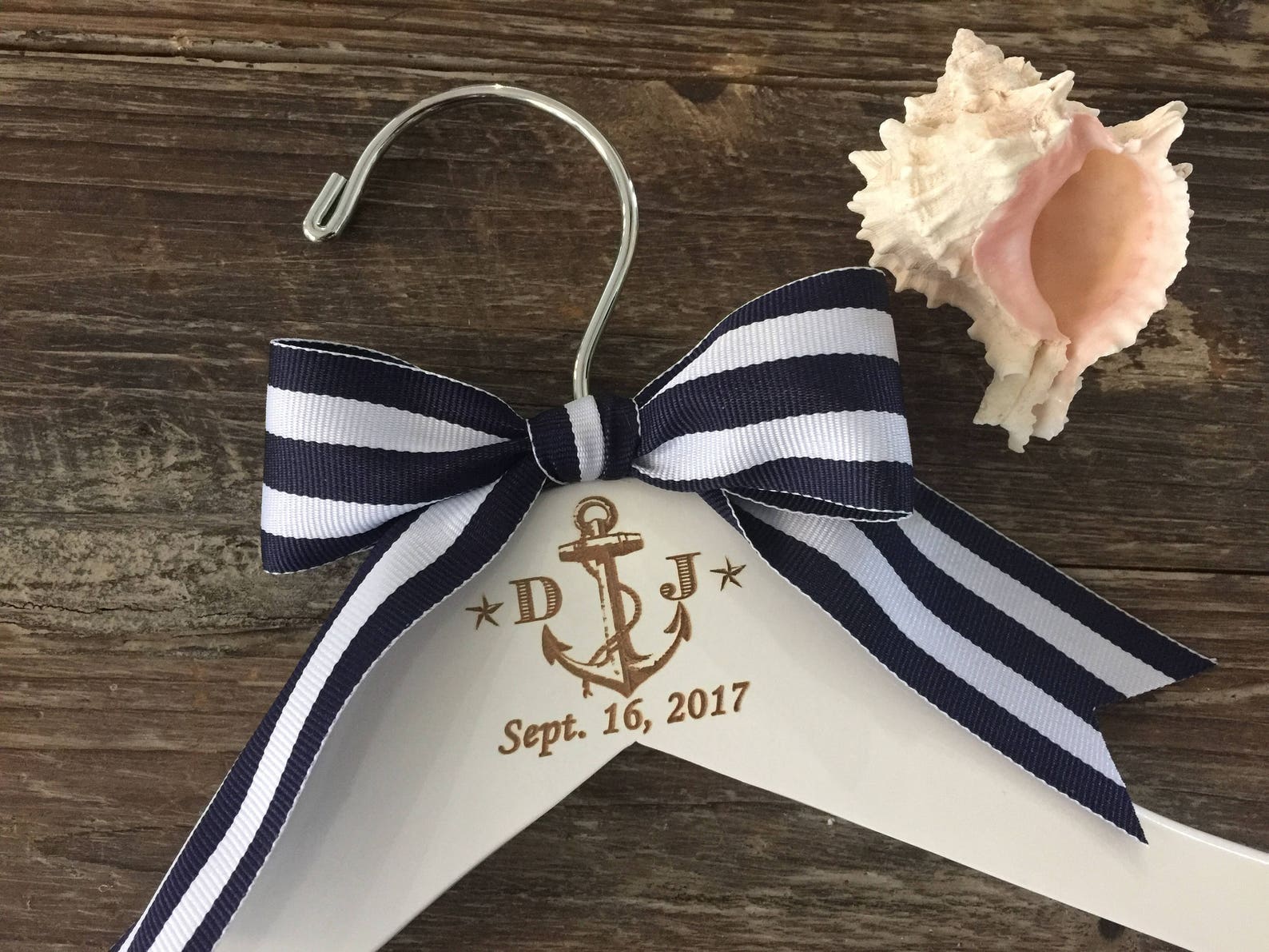 NAUTICAL Wedding Hanger / Beach Bridal Hanger / Bride's Hanger ...