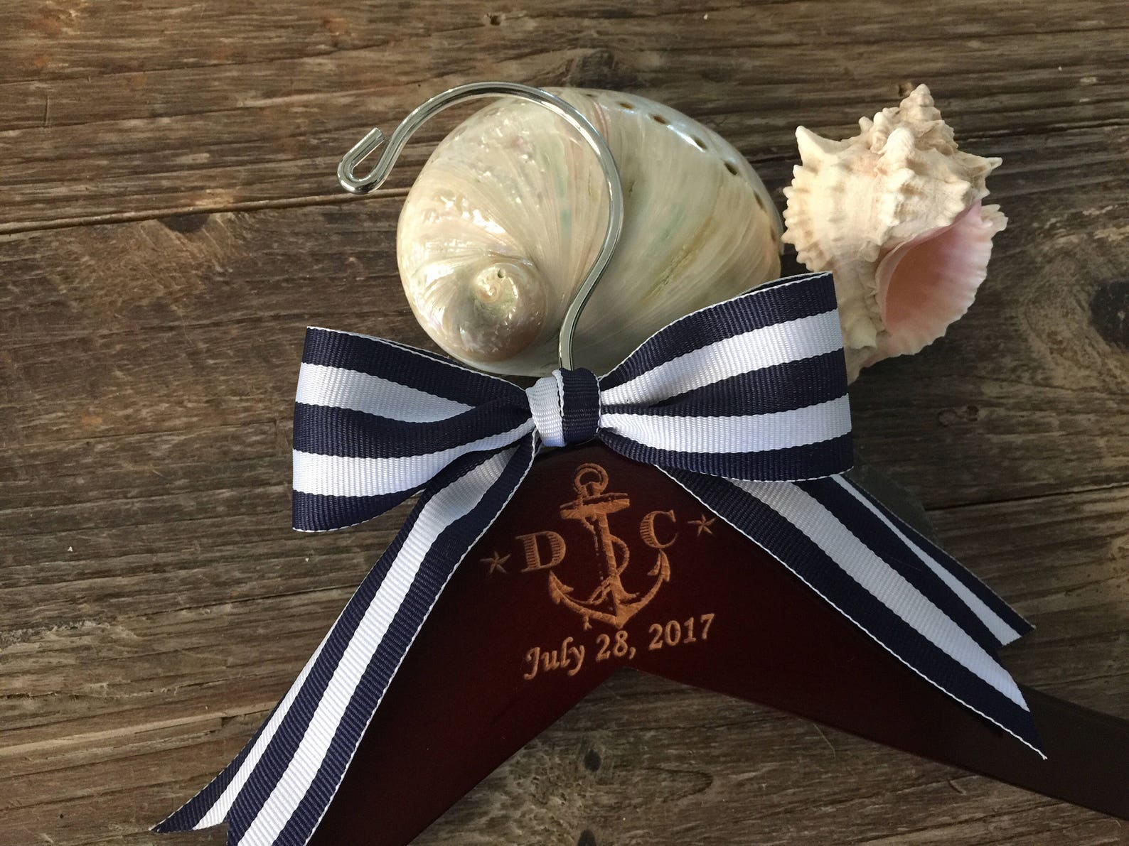 NAUTICAL Wedding Hanger / Beach Bridal Hanger / Bride's Hanger ...