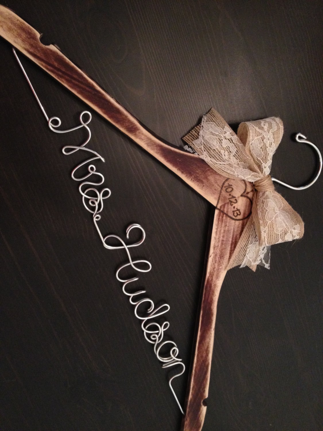 Rustic Bridal Hanger Weddding Hanger Shabby Chic Bride | Etsy