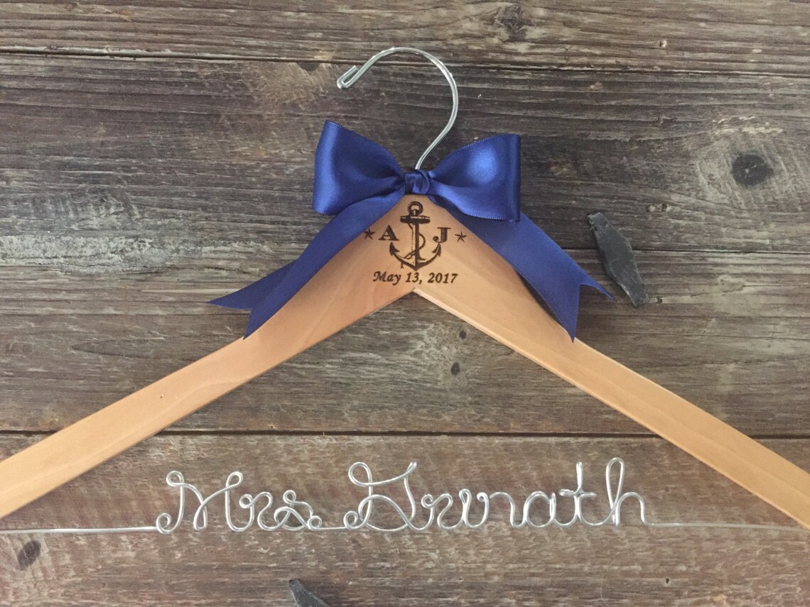 NAUTICAL Wedding Hanger / Beach Bridal Hanger / Bride's - Etsy