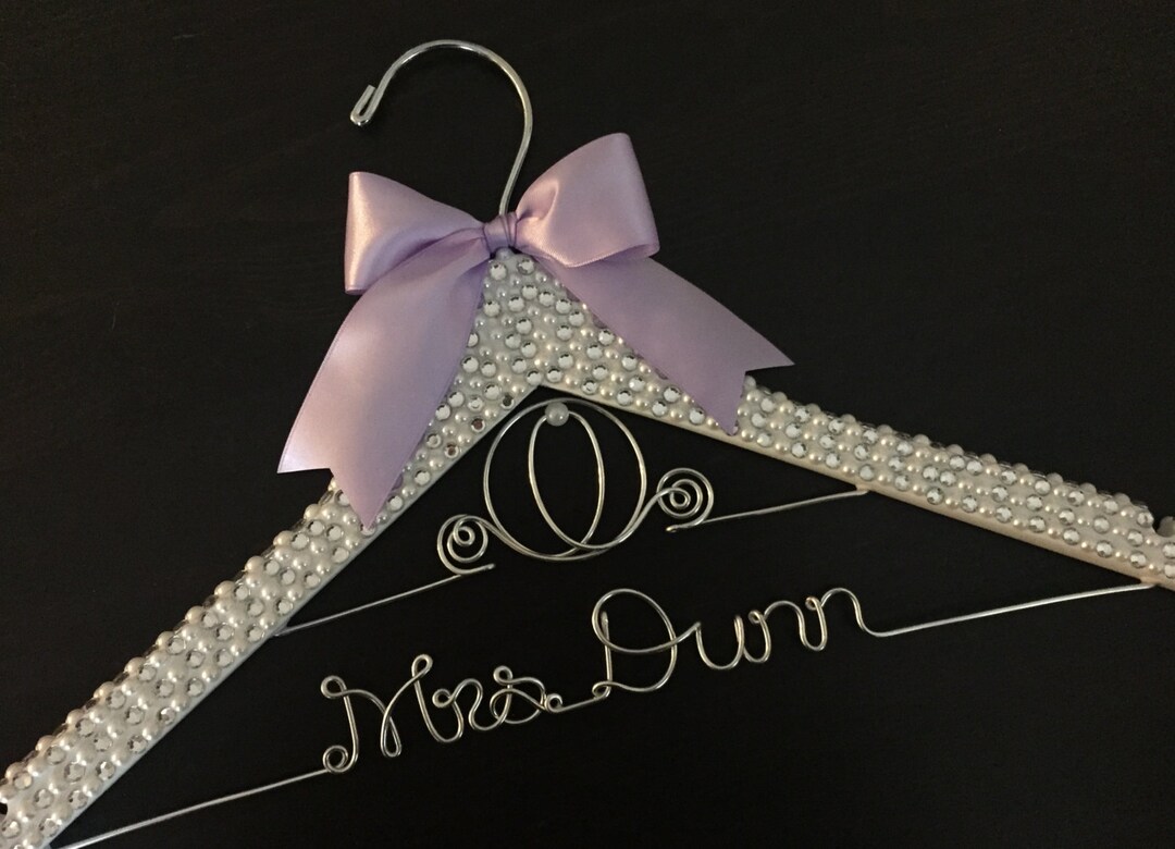 Cinderella BLING & PEARL Hanger / Disney Wedding Hanger / Bridal Hanger ...