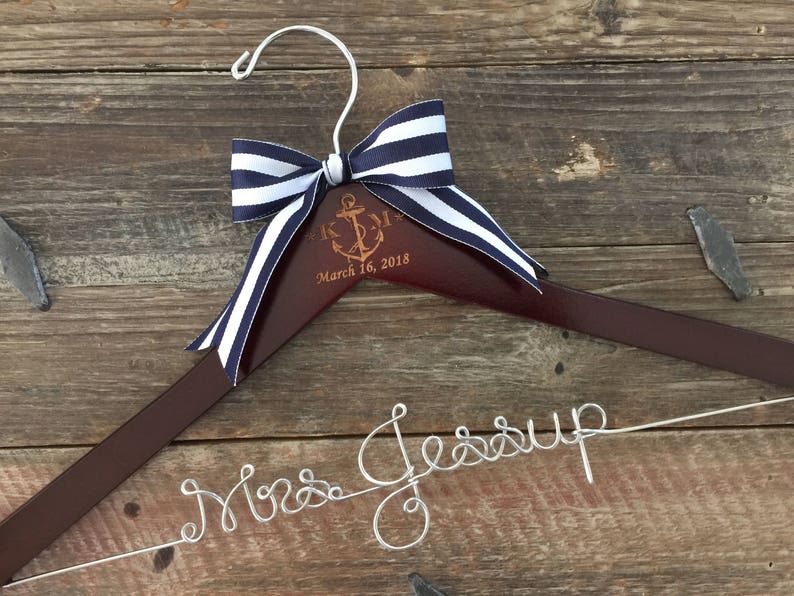 Anchor Nautical Wedding Hanger - Etsy