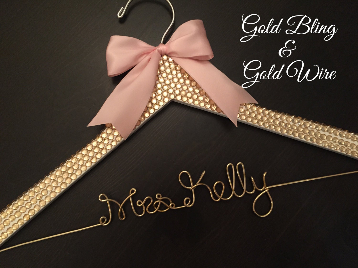 GOLD Rhinestone Hanger BLING Wedding Hanger Bridal Hanger | Etsy