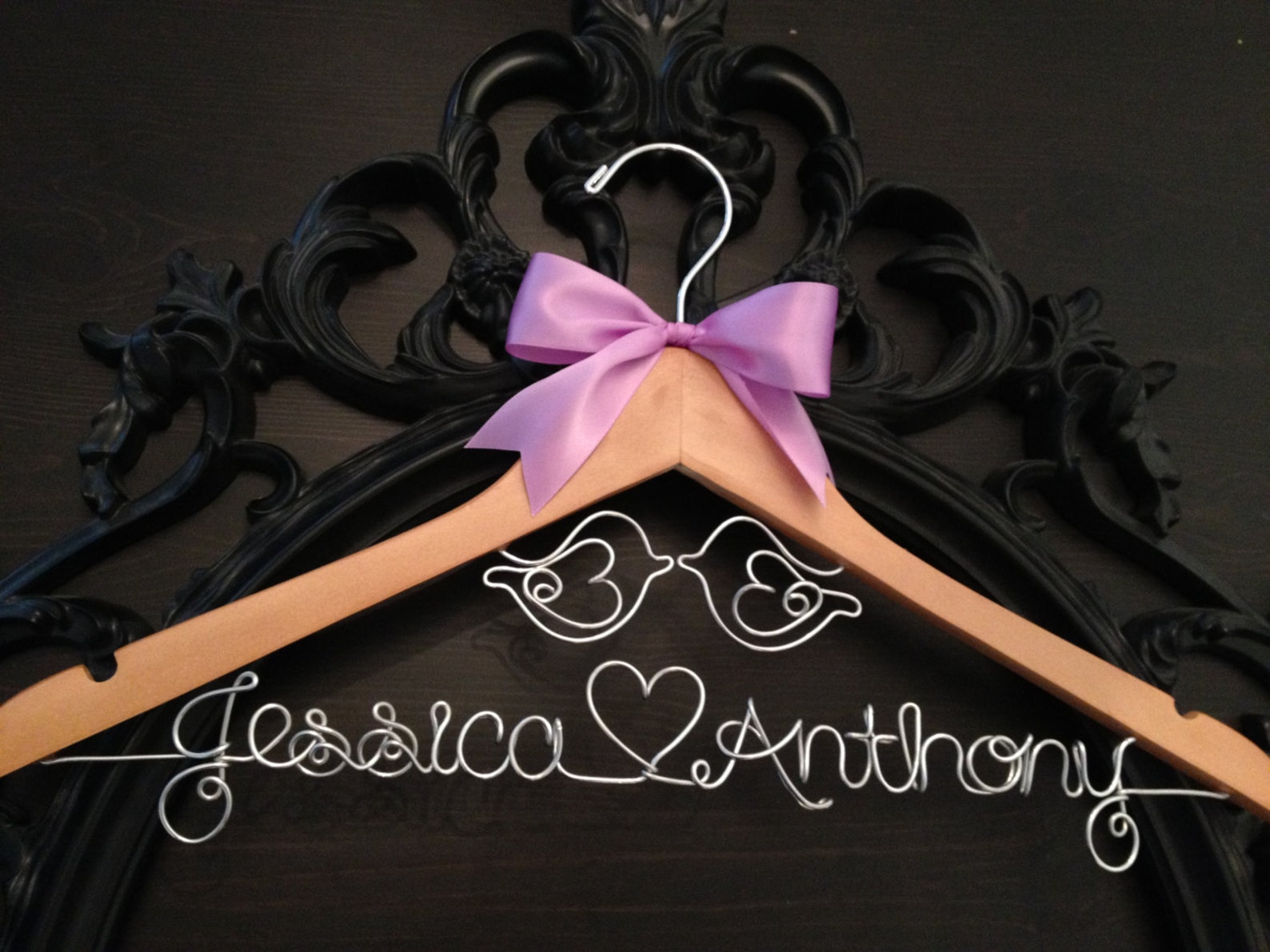 LOVE BIRDS Wedding Hanger / Rustic Bridal Hanger / - Etsy