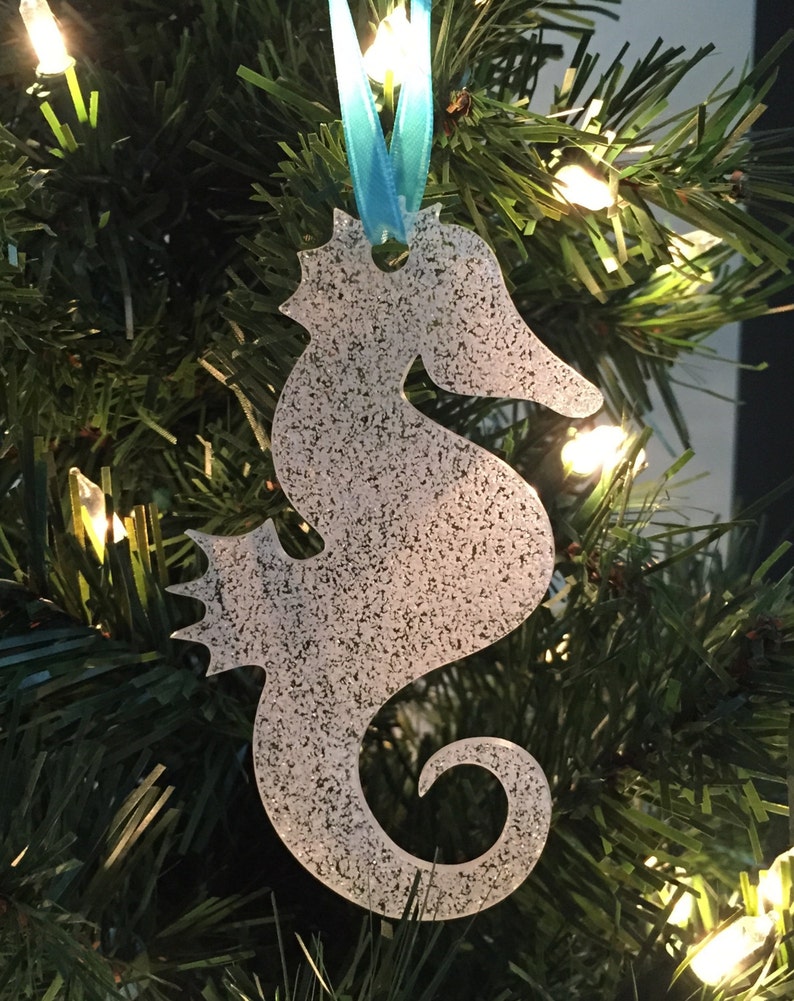 Seahorse Christmas Ornament Coastal Christmas Ornament | Etsy