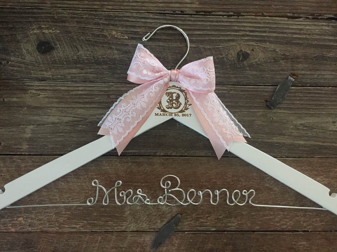 Vintage Monogram Hanger / Bridal Hanger / Engraved Bride Hanger ...
