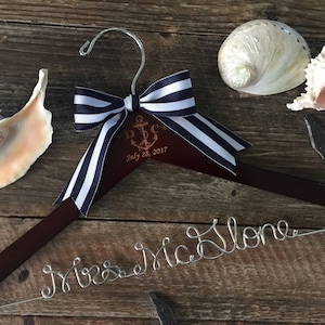 ANCHOR Wedding Hanger / Nautical Bridal Hanger / Beach Bride Hanger ...