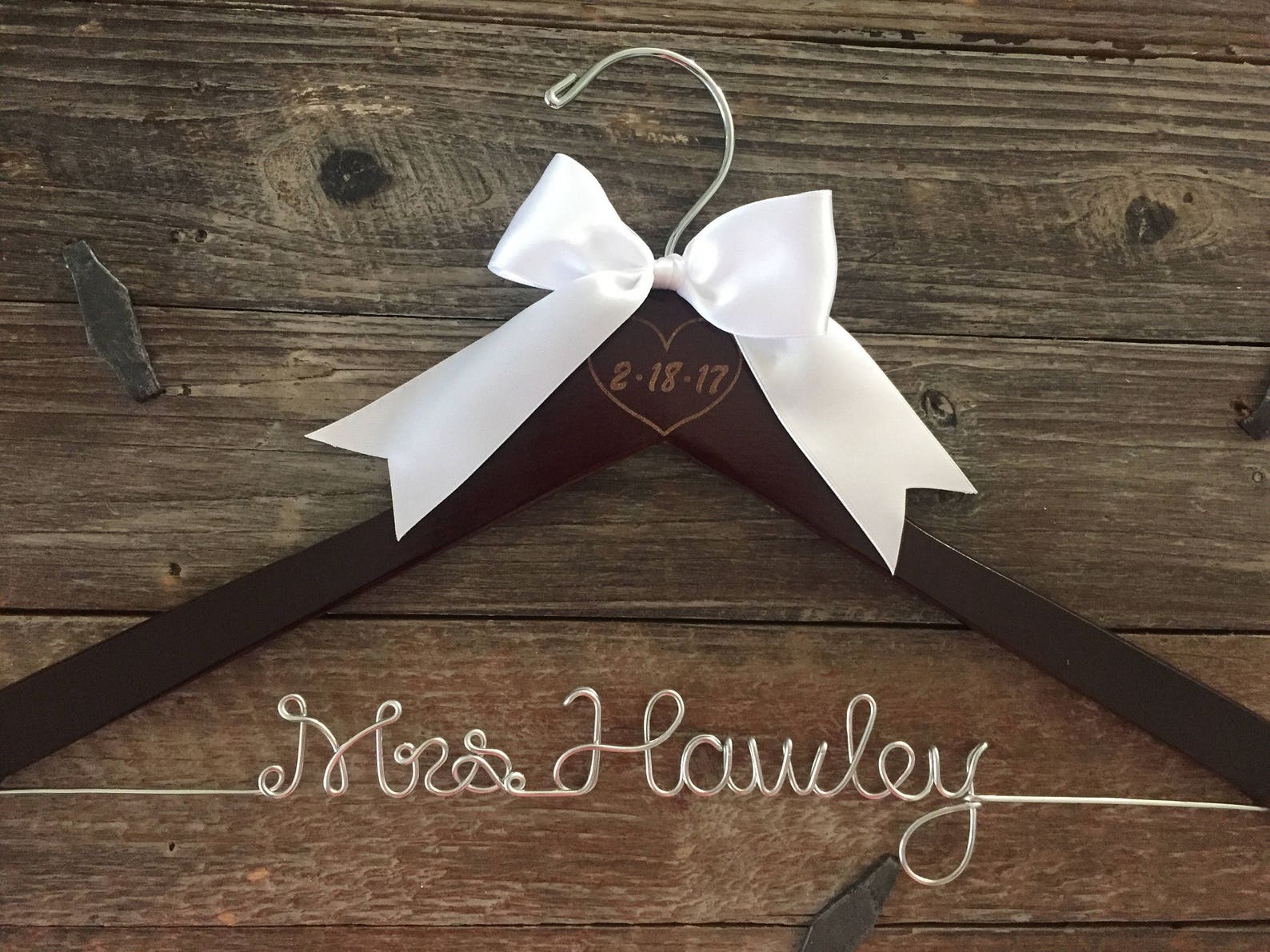 Rustic Bride Hanger / Bridal Hanger / Wedding Hanger / - Etsy