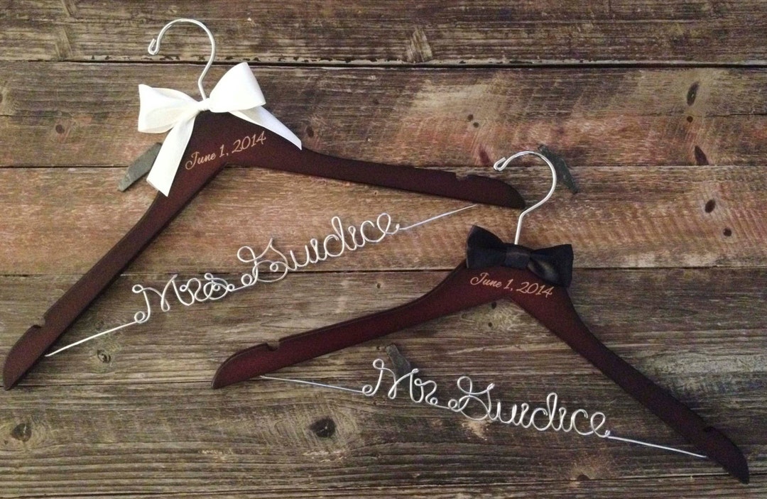 Mr. and Mrs. Wedding Hangers / Bride & Groom Hangers / Wedding Hangers ...