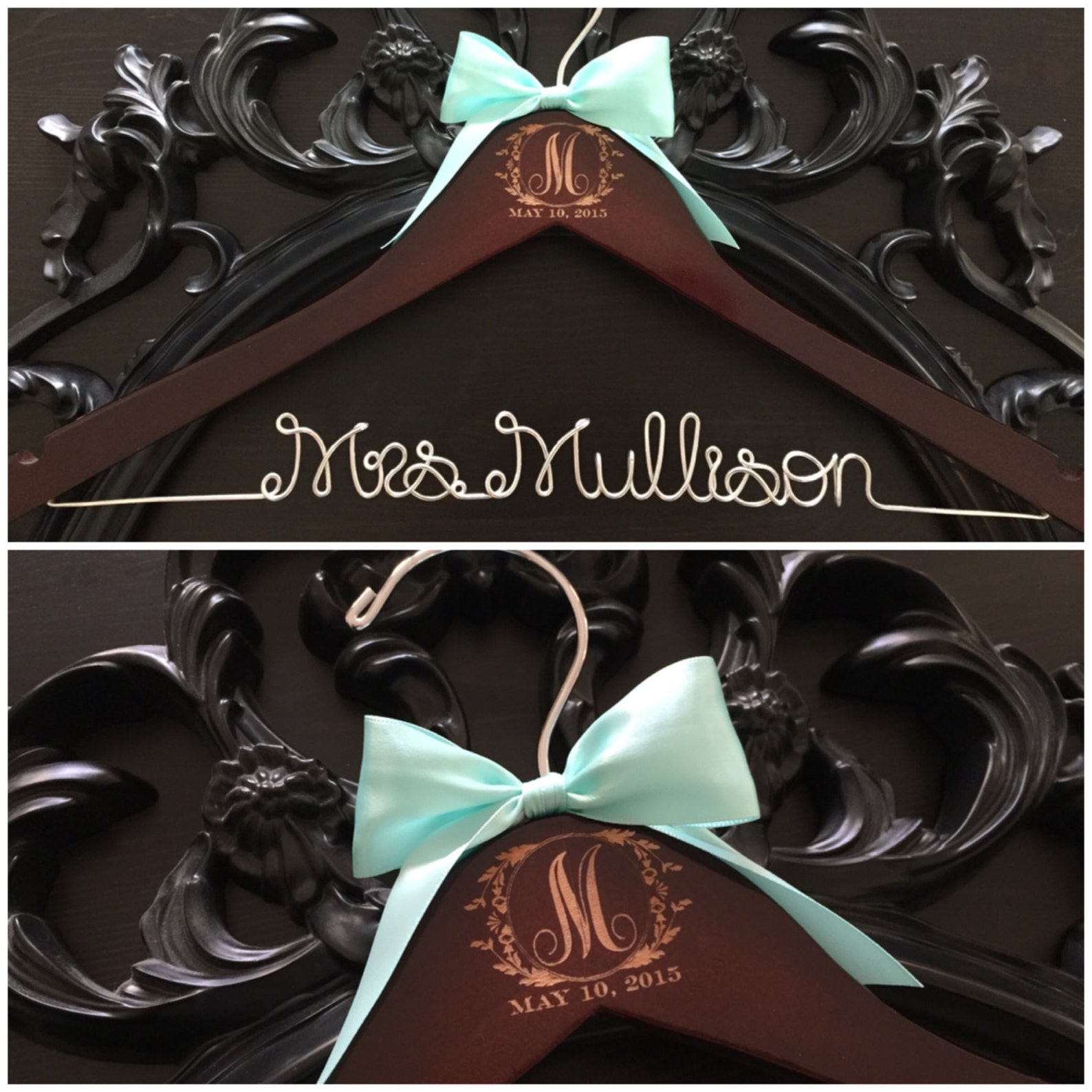 Wedding Hanger, Monogram Hanger, Bride Hanger, Wedding Monogram, Mrs ...