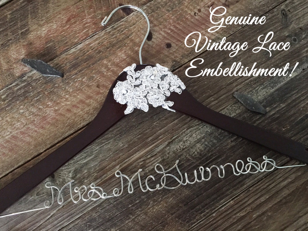 Vintage Lace Wedding Hanger, Bridal Hanger, Bride Hanger, Wedding ...