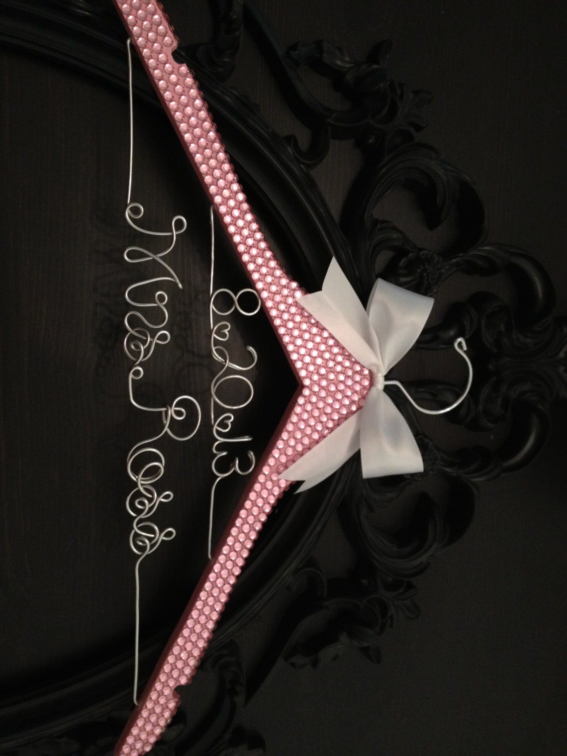 Bridal BLING Hanger With Wire Wedding Date / PINK Bling - Etsy