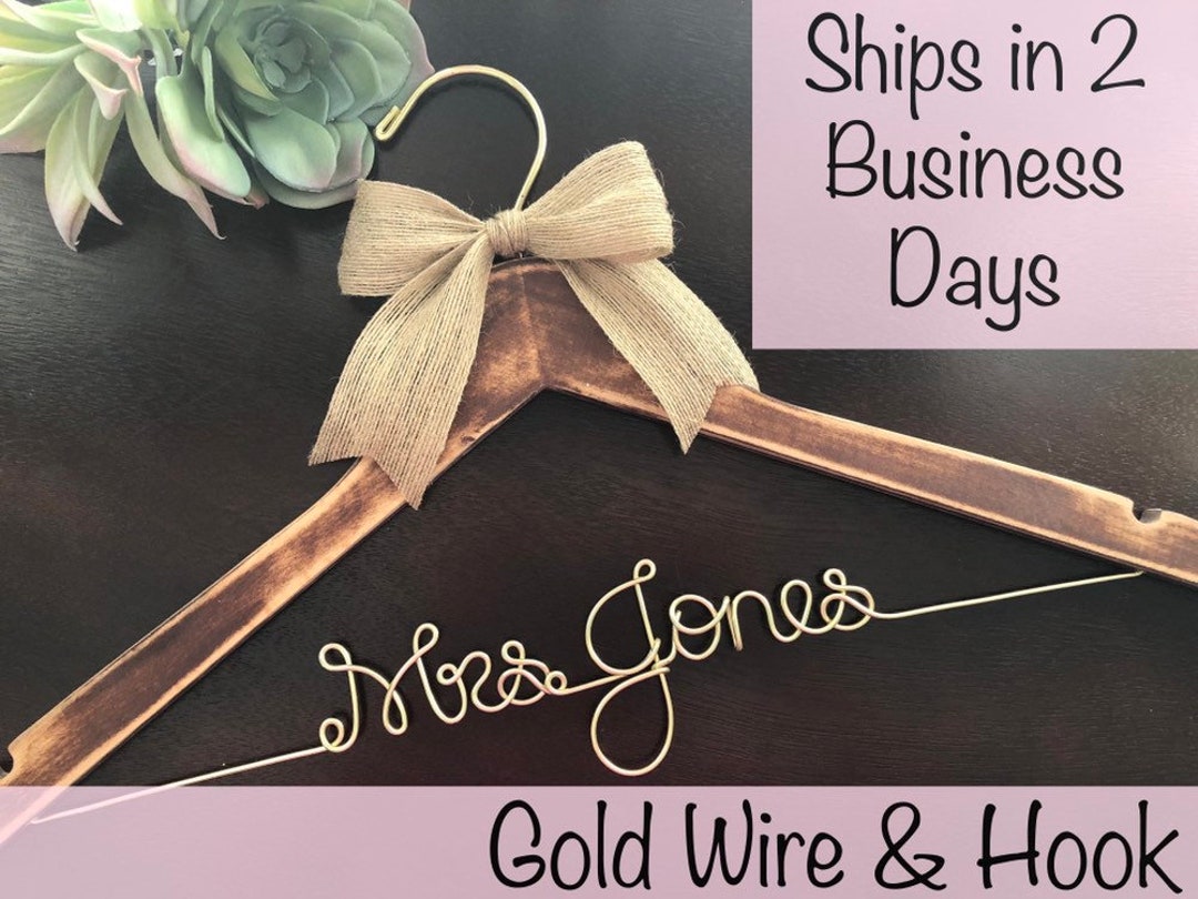 Gold Wedding Hanger, Bride Hanger, Mrs Hanger, Bridal Hanger, Wedding ...