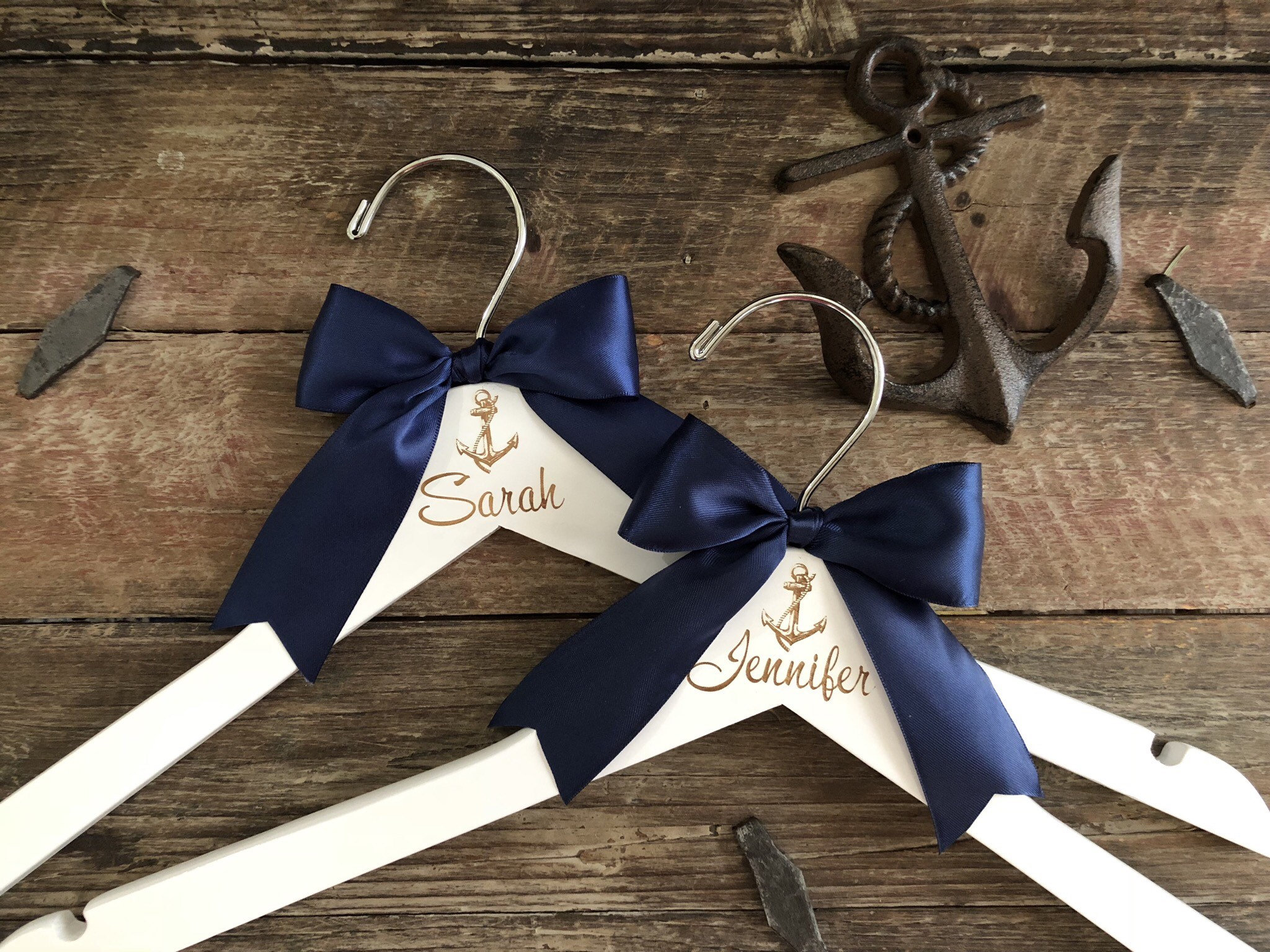 Nautical Bridesmaid Dress Hangers, Nautical Bridesmaid Gift, Engraved ...
