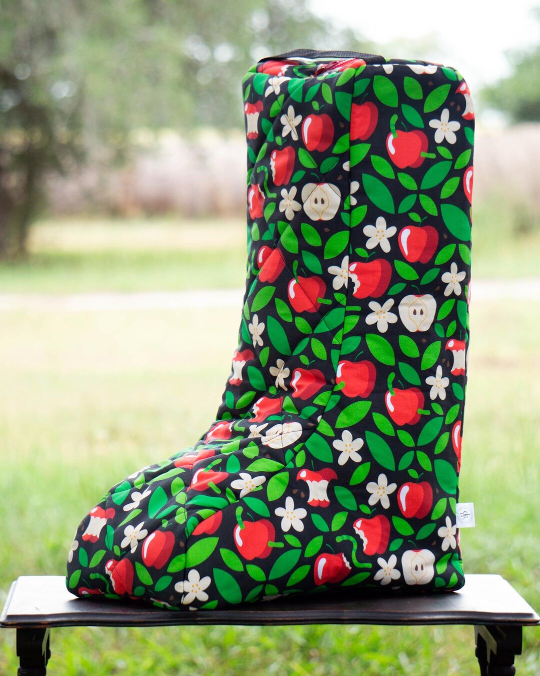 Custom Boot Bag - Red & Black Apples - Etsy