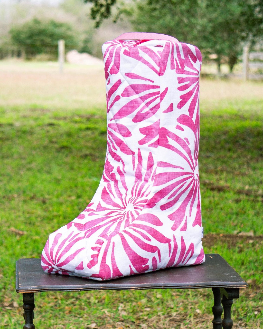 Custom Boot Bag - Hot Pink Watercolor Flowers Floral - Etsy
