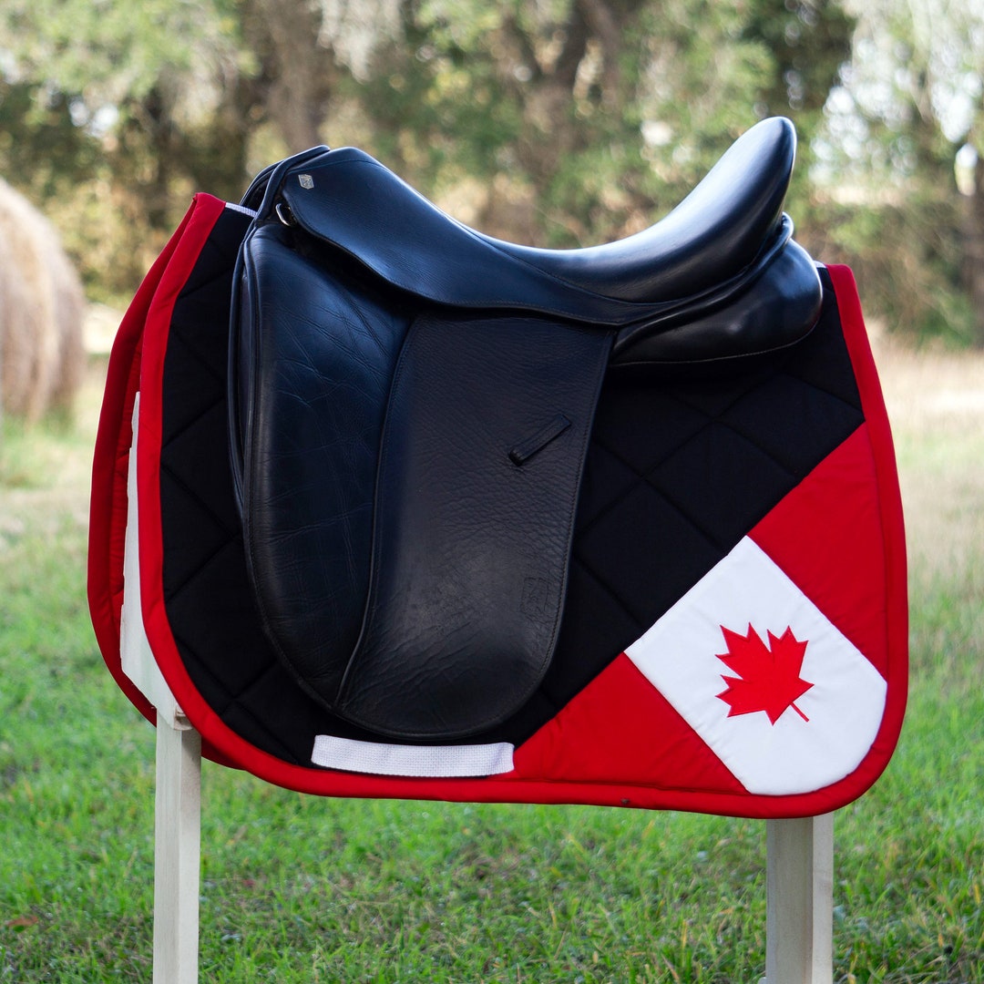 Custom Saddle Pad - Corner Canadian Maple Leaf Country Flag - English ...