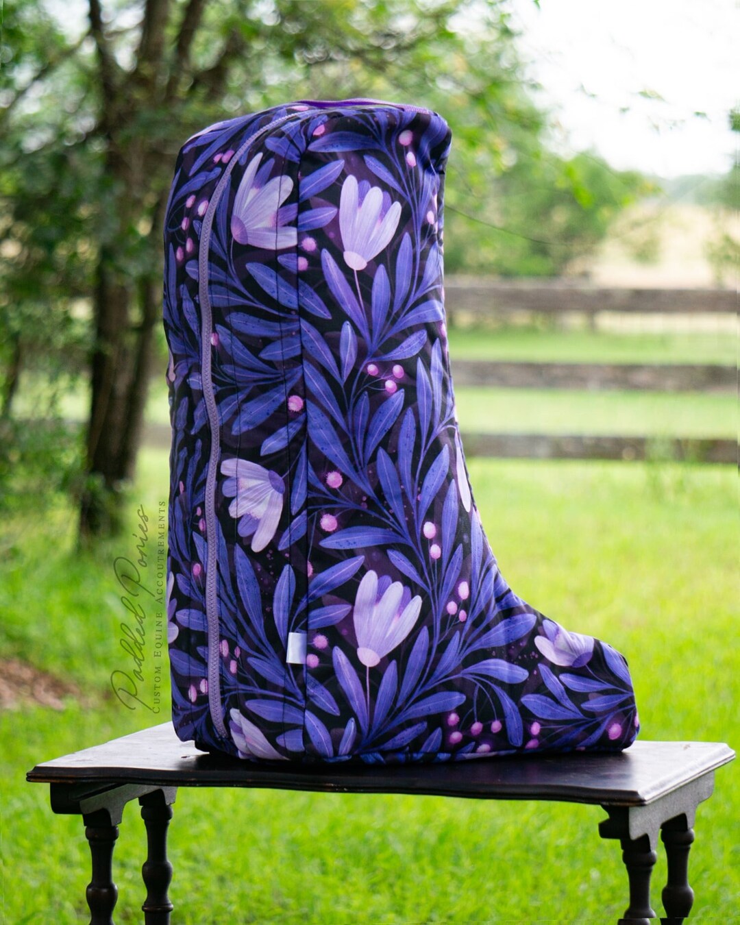 Custom Boot Bag - Indigo Purple Floral Moonflowers - Etsy