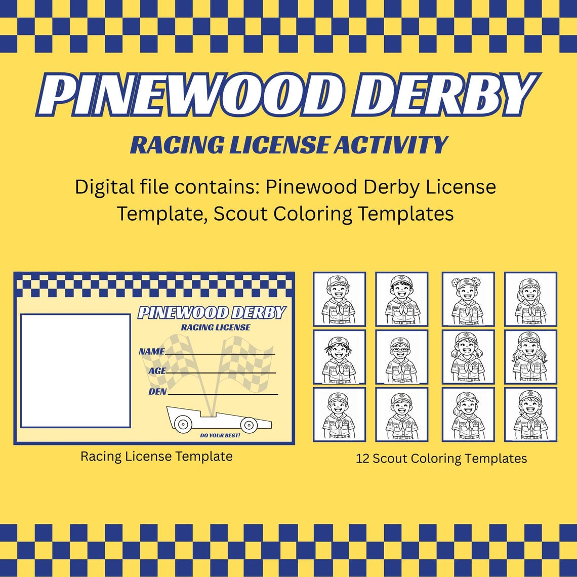 Pinewood Derby Driver's License Activity - Etsy