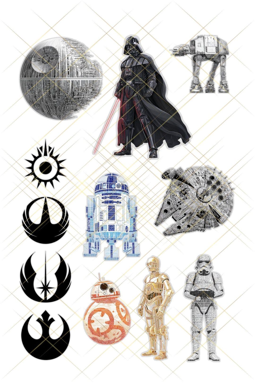 Star Wars Sticker Sheet | Space Saga| Laptop, Journal & Planner ...