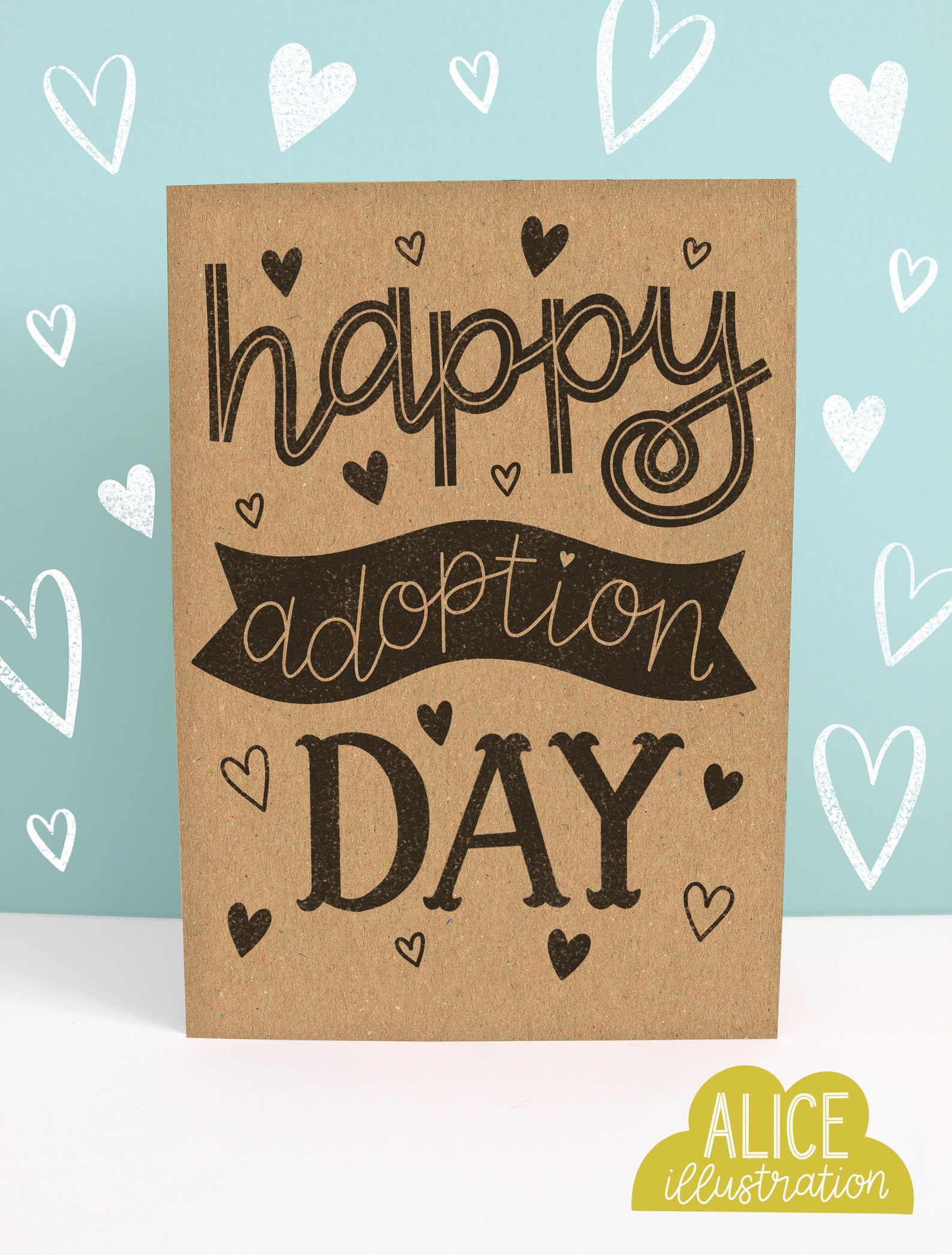 Happy Adoption Day Adoption Anniversary New Parents Printed on Recycled ...