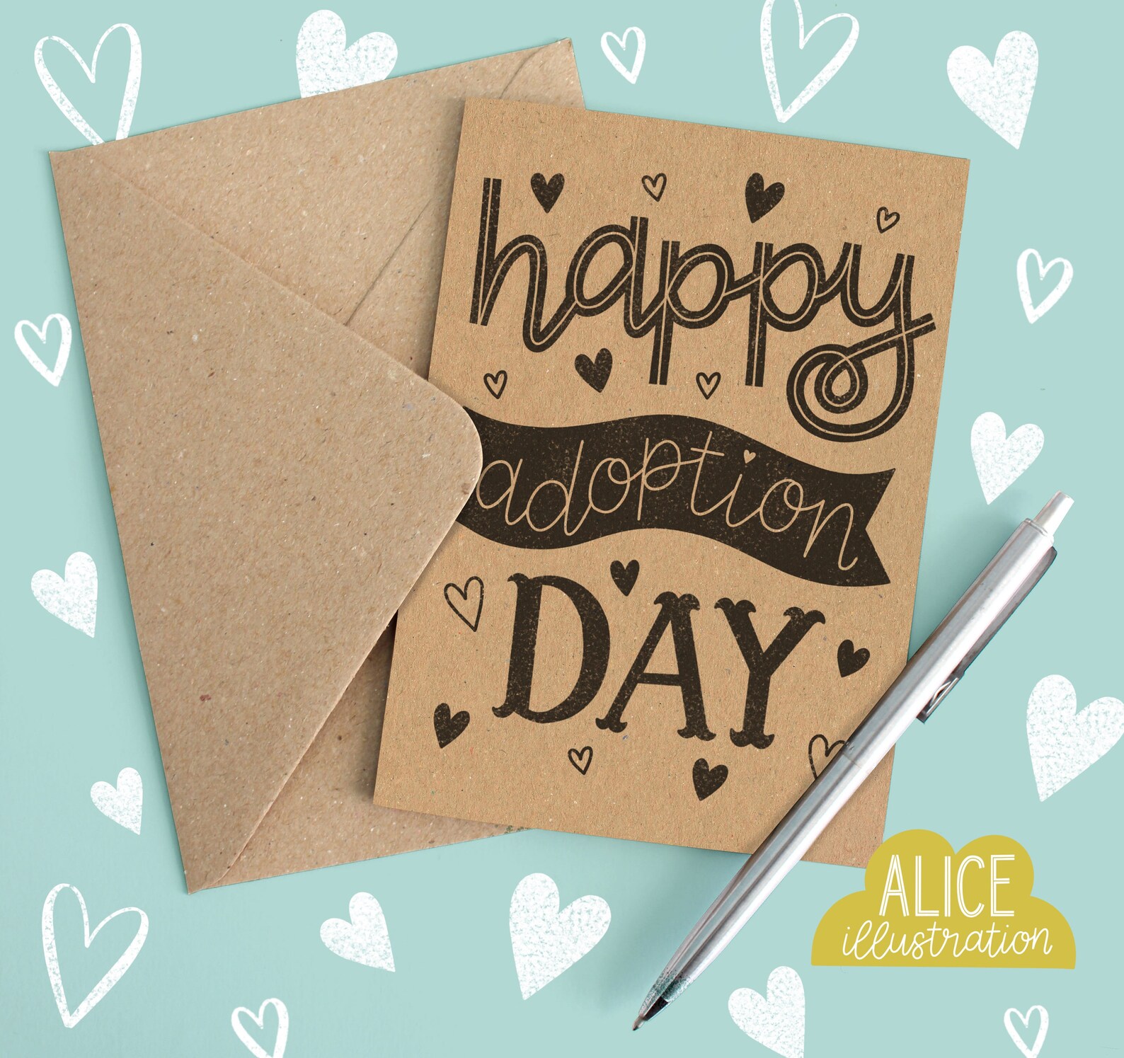 Happy Adoption Day Adoption Anniversary New Parents Printed on Recycled ...