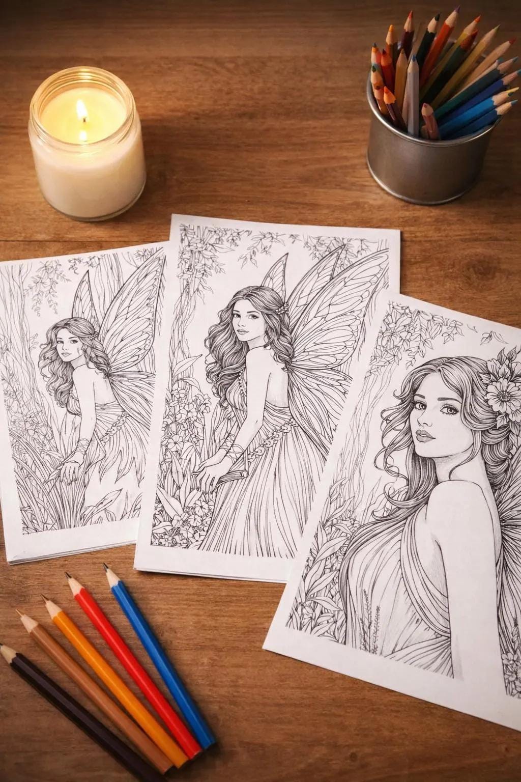 Whimsical Fairy Coloring Pages – 20 Magical A4 Illustrations (PDF) - Etsy