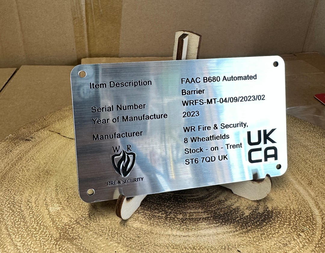 Custom Laser Engraved UKCA Plate, Metal-look Signage - Etsy