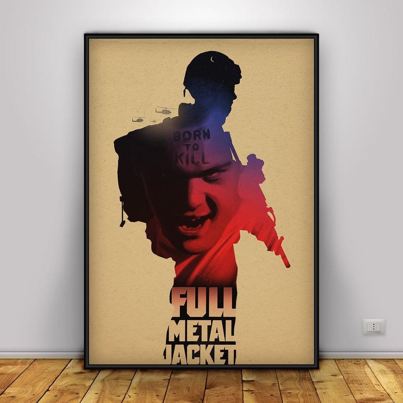 Full Metal Jacket Poster, Stanley Kubrick Wall Art, Classic War Movie ...