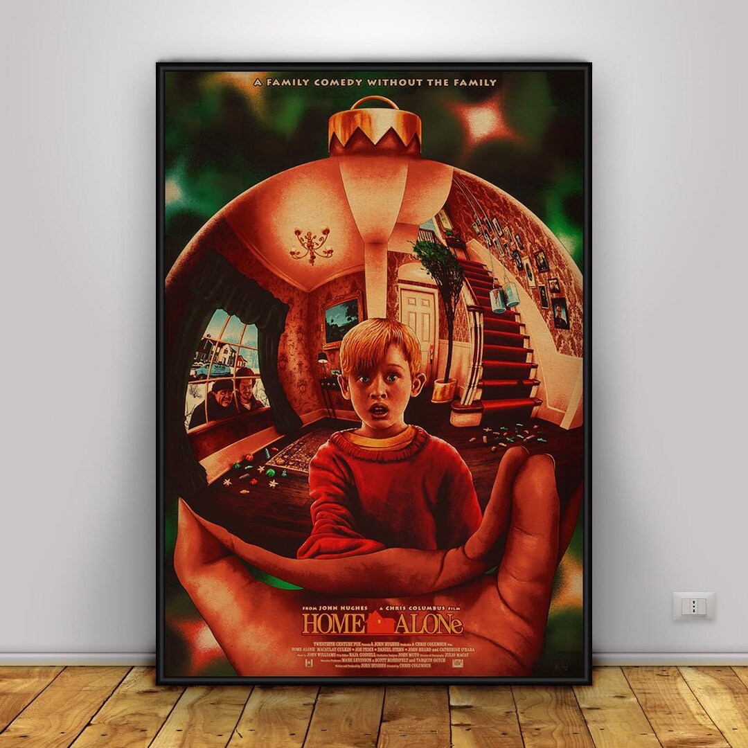 Home Alone Poster, Macaulay Culkin Wall Art, Classic Christmas Comedy ...