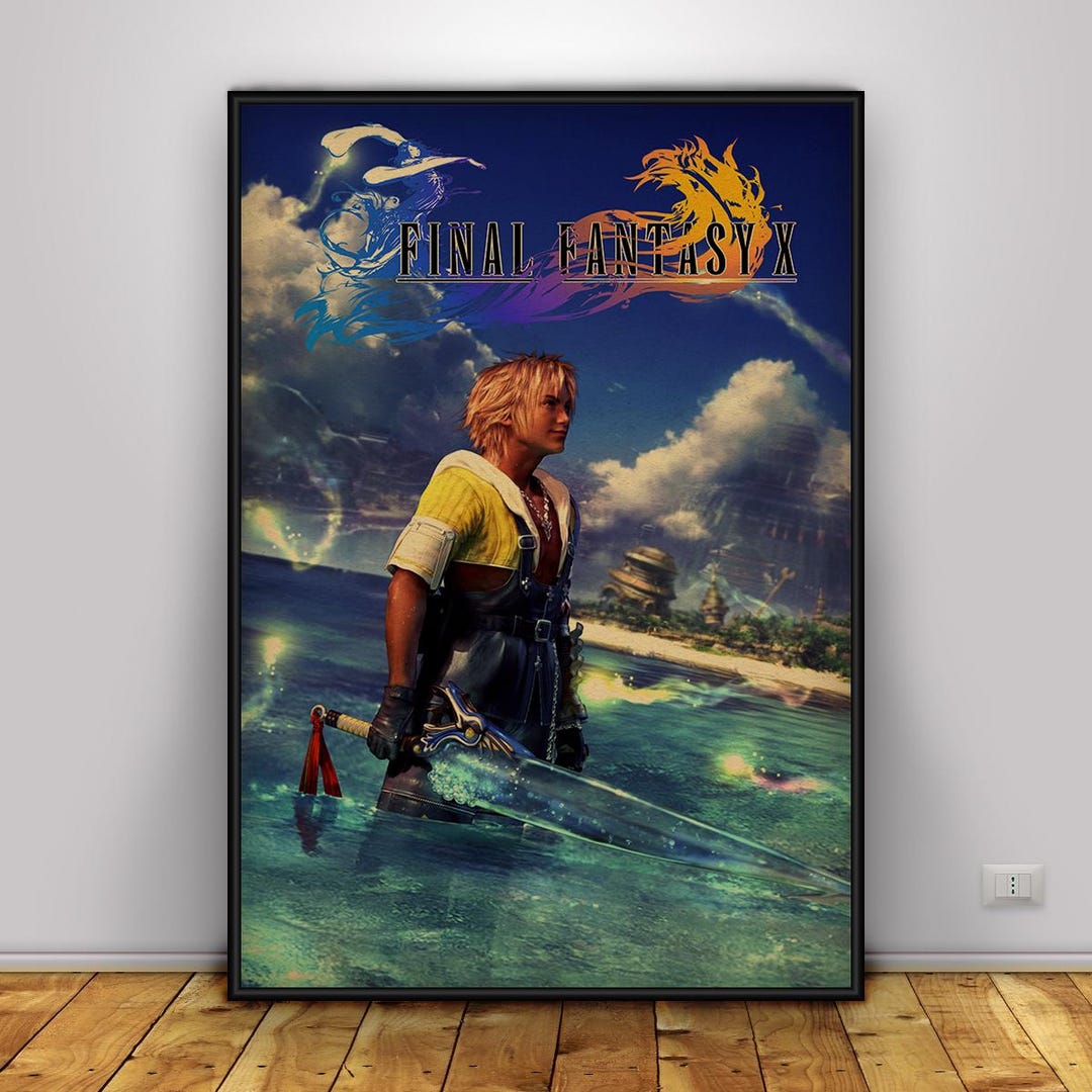 Final Fantasy X Poster, Tidus and Yuna Wall Art, FFX Game Character ...