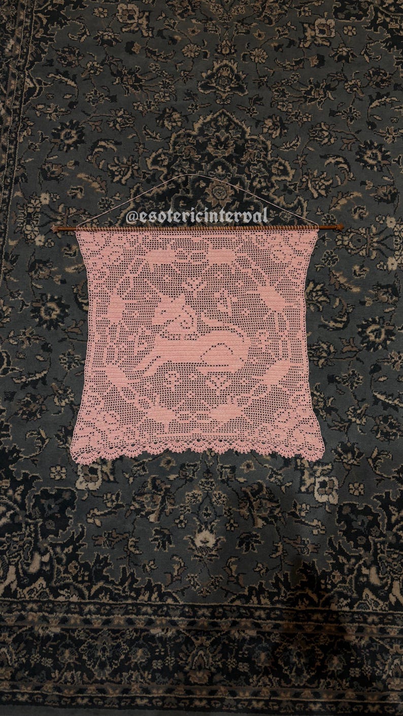 Chart Pattern for This Captured Unicorn Filet Crochet Tapestry - Etsy