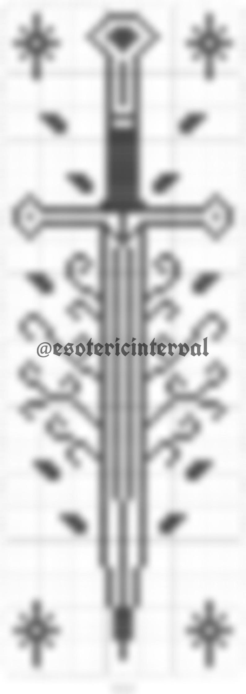 Chart Pattern for This Fantasy Sword Filet Crochet Tapestry - Etsy
