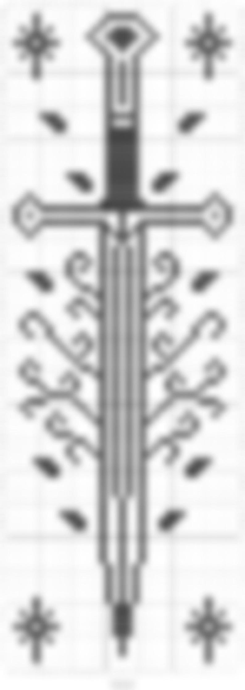 Chart Pattern for This Fantasy Sword Filet Crochet Tapestry - Etsy