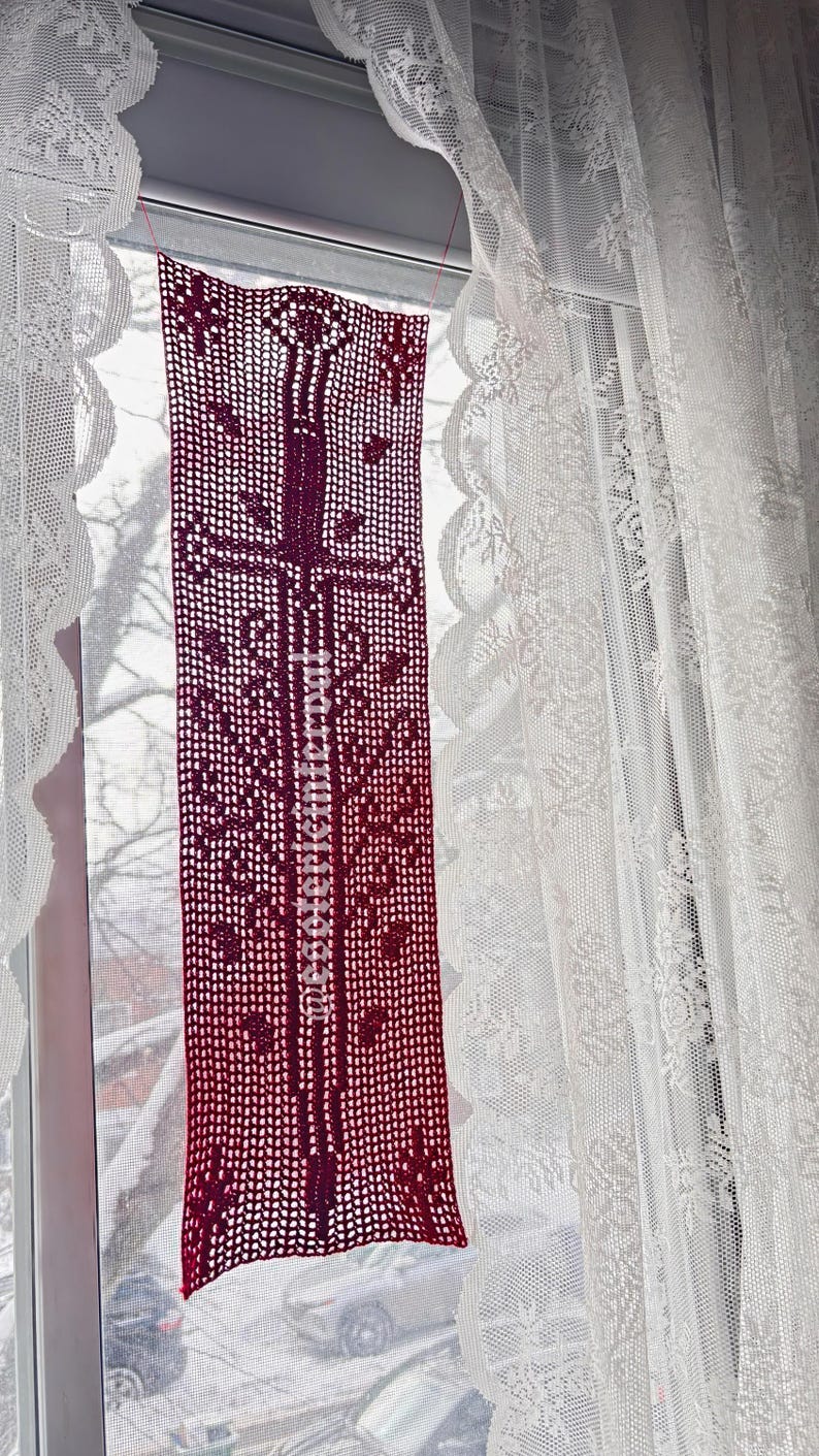 Chart Pattern for This Fantasy Sword Filet Crochet Tapestry - Etsy