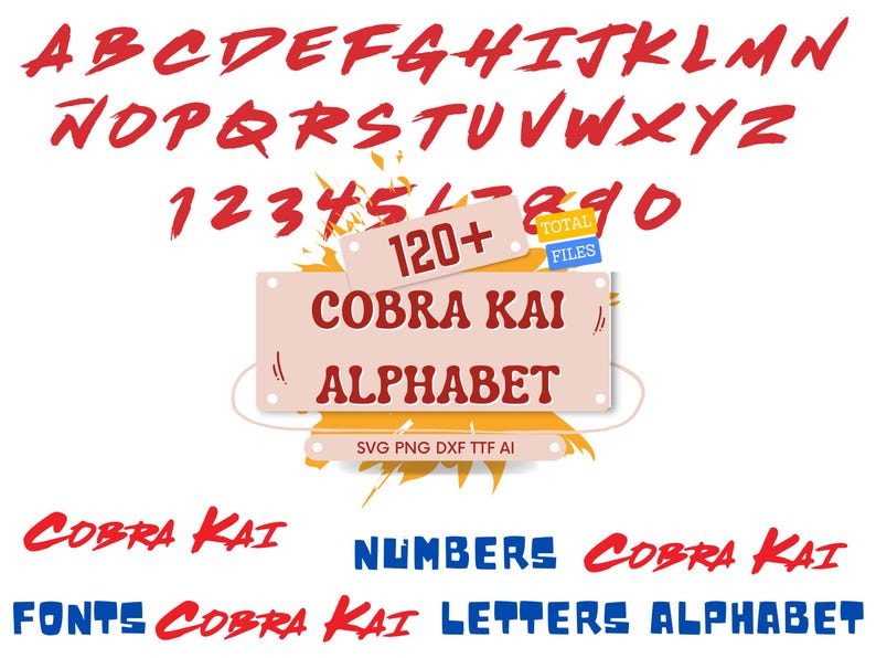 Cobra Kai Font SVG | Karate Alphabet Letters, Numbers (digital Download ...