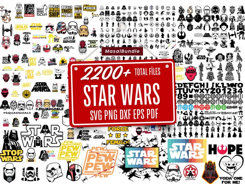 MEGA BUNDLE Star Wars Svg Png Dxf Eps Pdf Bundle, Digital Prints, T ...
